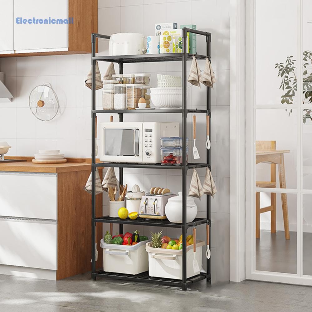 5 Tier Storage Shelves Adjustable Storage Rack 66 Lbs Capacity Storage ...