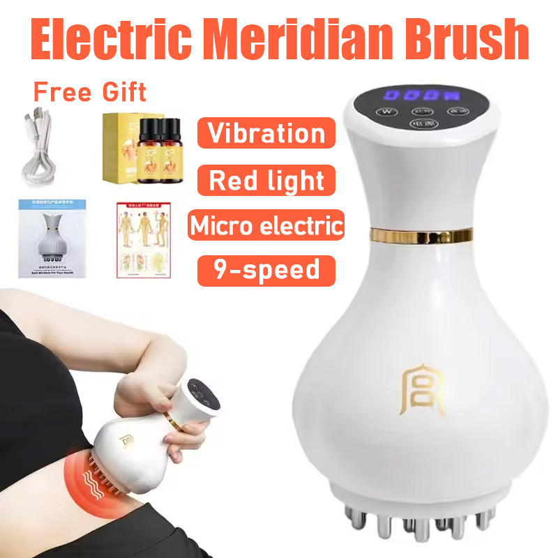 Electric Meridian Brush 9-Speed Heating Vibrater Kneading Abdomen ...