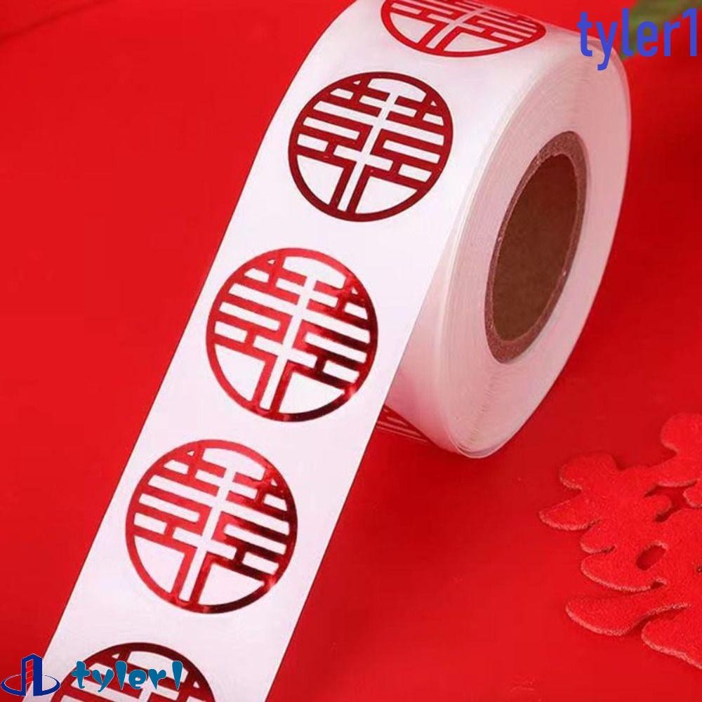 TYLER1 500pcs Double Happiness Stickers, 2.5cm Round Chinese Wedding ...