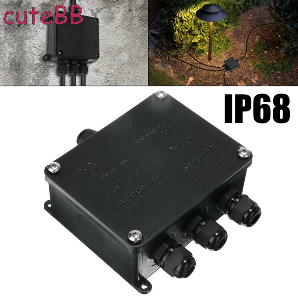⭐CuteBB⭐IP68~Waterproof Junction Box 4Way Electrical Cable Wire Outdoor ...