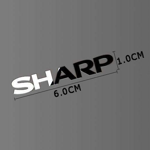 New Sticker Sharp Ultra-Thin logo Metal Split logo Sticker Ready Stock ...