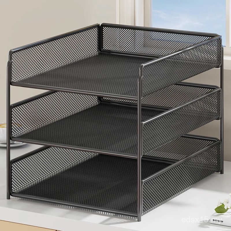 Desk Shelf File Cabinet A4 Paper Data File Organizer Bookend Shelf Desk ...