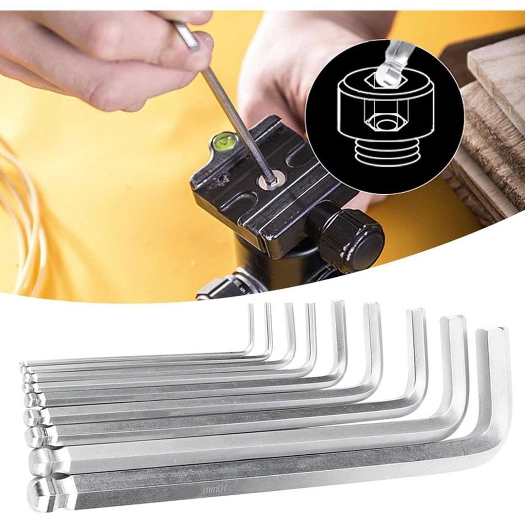 Aotong L Key Set Hexagonal Wrench Hex Key Tools CR-V 9 PCS - ATN2 ...