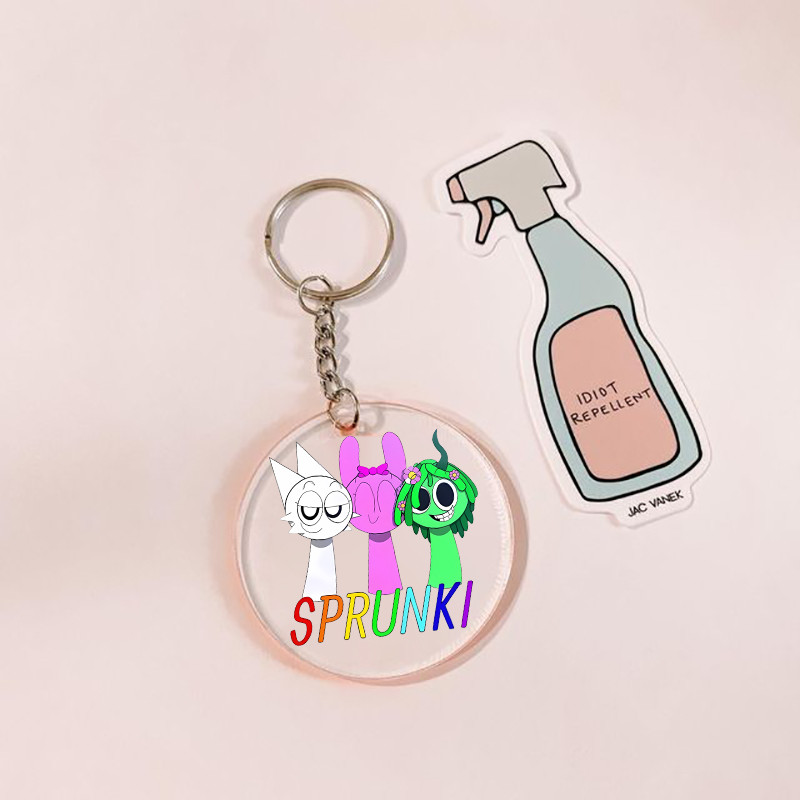 Incredibox Sprunki Printed Acrylic Keychain Round Keychain Decoration ...