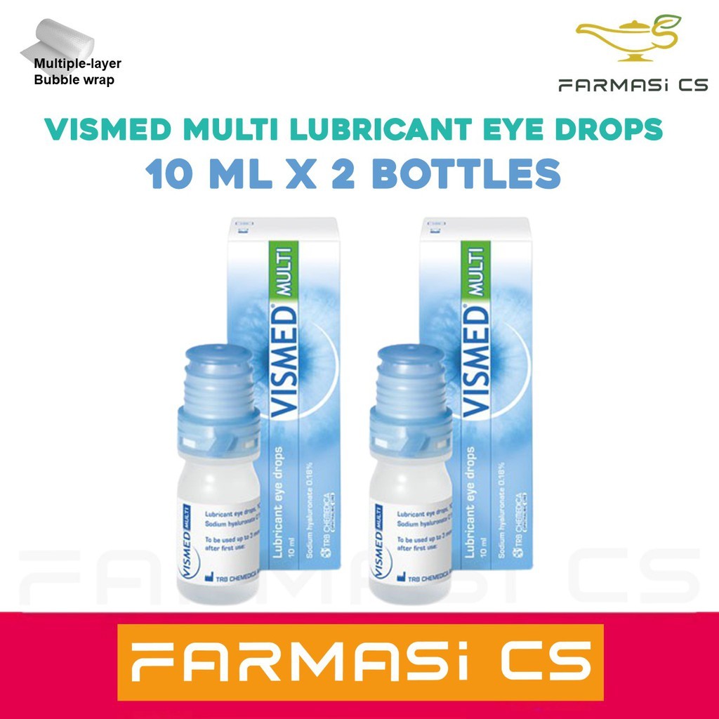 Vismed Multi Lubricant Eye Drops 10ml x 2 Bottles (TWIN) (Sodium ...