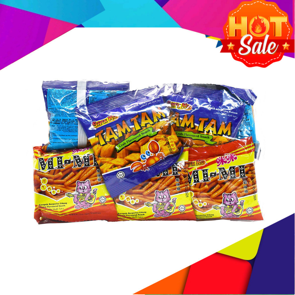 (10pcs) Makanan Ringan Mee Snek Ku Perisa Ketam Crab Flavour Snack + Mi ...