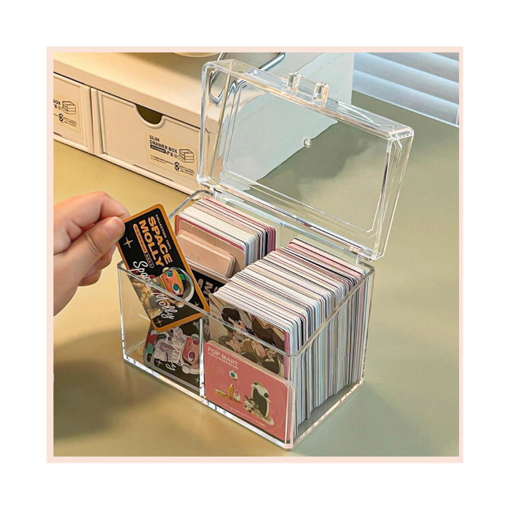 Korean Acrylic transparent Storage Box Blind box Card Kpop Photocard ...