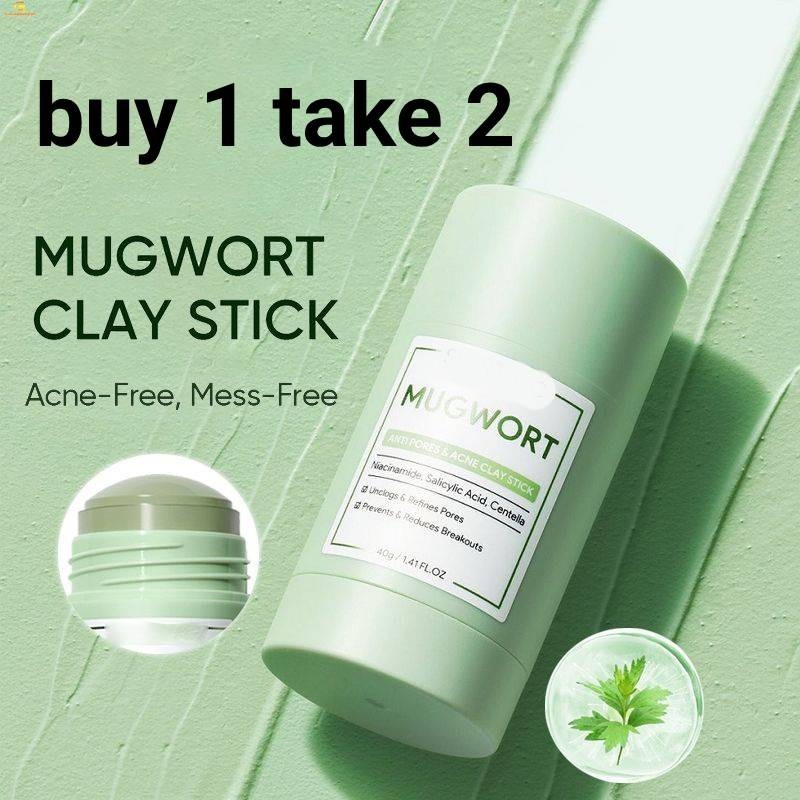 (Buy 1 Take 2) West&Month Mugwort Acne Clay Mask Stick Anti Pores Acne Clay Mask 40g | Shopee ...