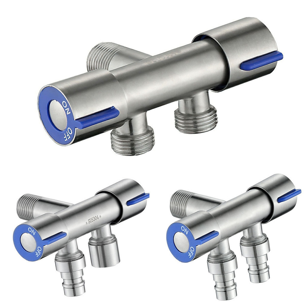 Single cold water shut-off valve 304 stainless steel red and blue hand ...