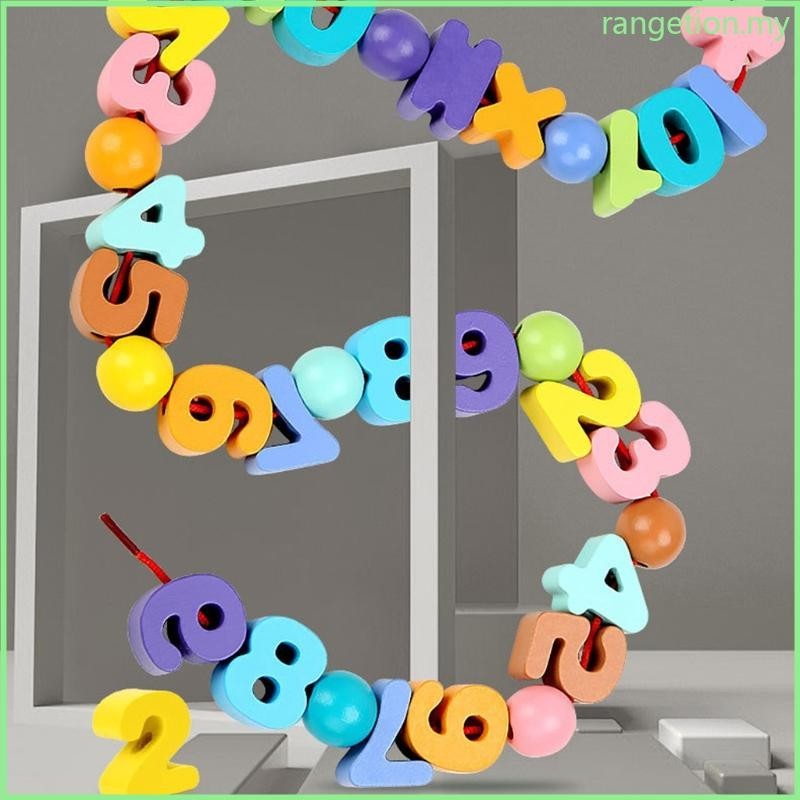 RAN Portable Lacing Bead Toy Number Block Set Preschoolers Counting ...