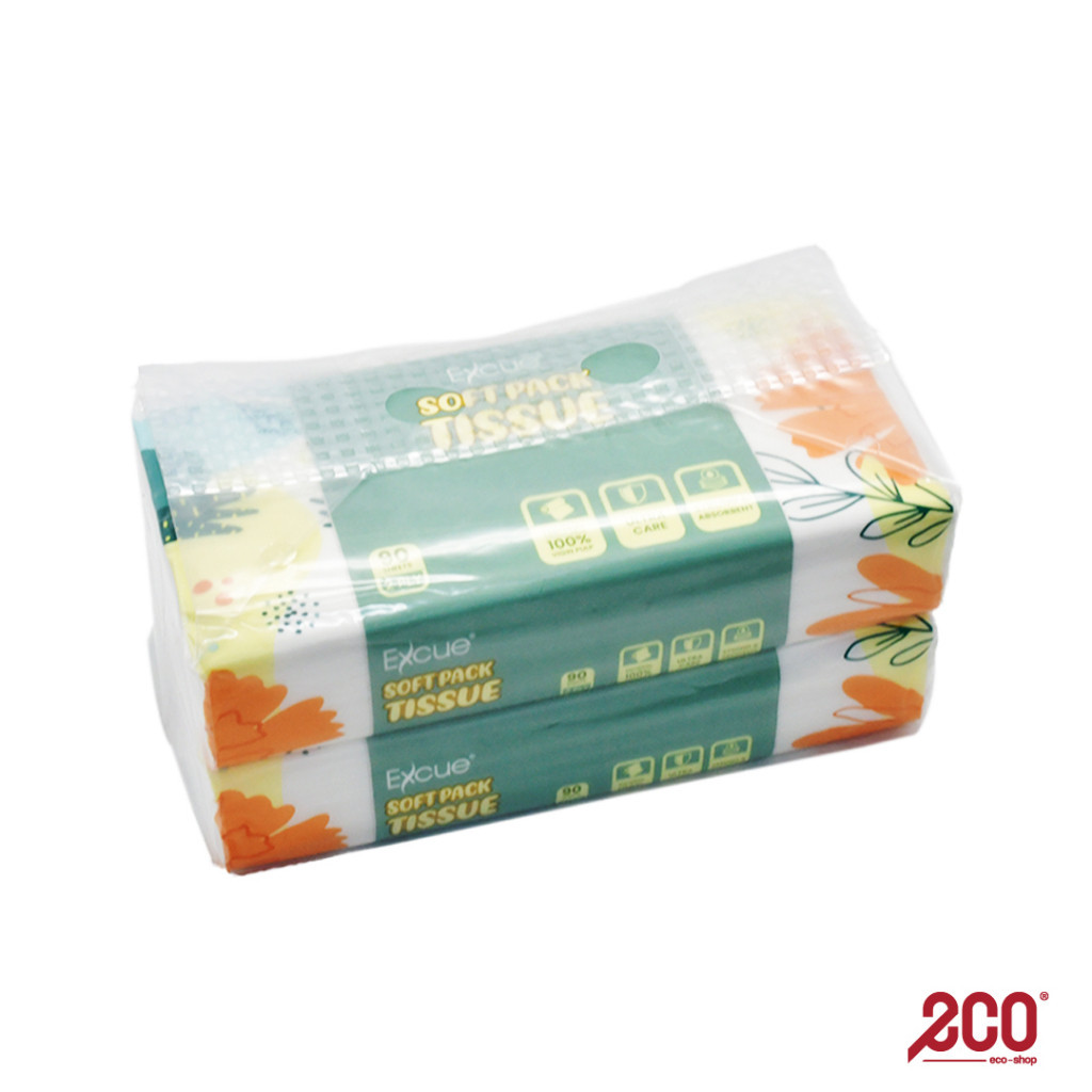 Excue Soft Pack Tissue 2 Ply (90 Sheets/Pack) AB-L003-T04-09 | Shopee ...