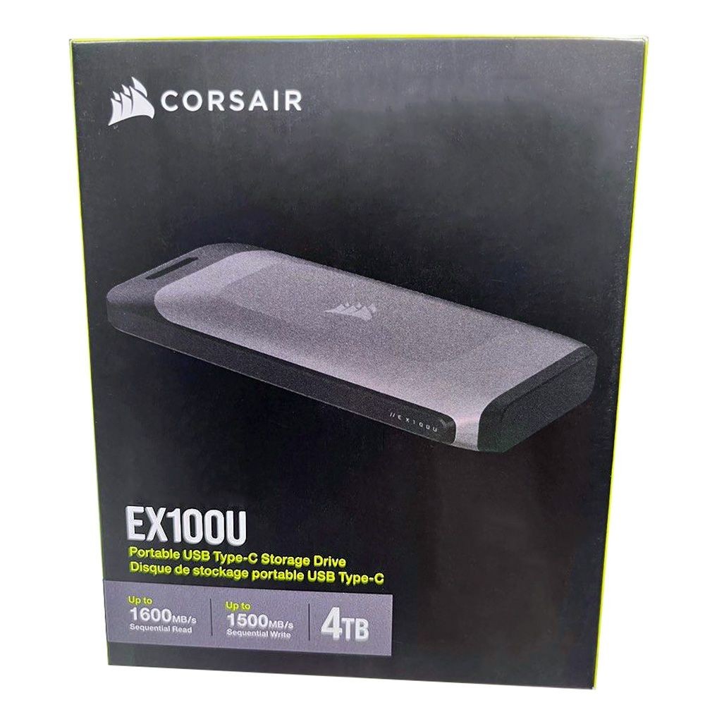 Corsair EX100U 4TB Portable USB-C Storage Drive External SSD, CSSD ...