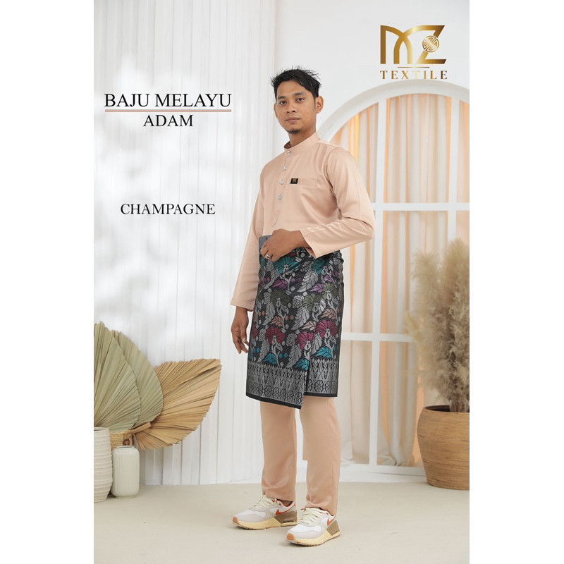 BAJU MELAYU ADAM CHAMPAGNE MZ CEKAK MUSANG 12 WARNA | Shopee Malaysia