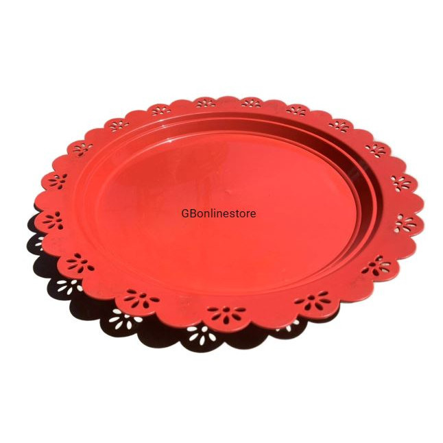 Red Round Plastic Tray/Serving Tray/Dulang Talam Plastik Bulat/Tea Tray ...