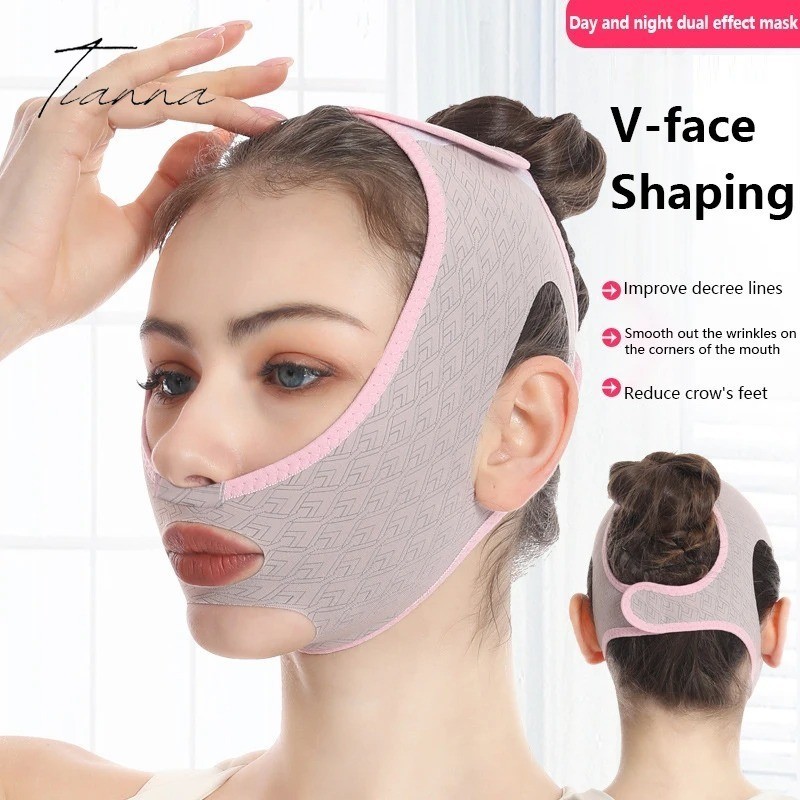 Face Lift V Shaper Mask Facial Slimming Bandage Chin Cheek Lift Up Belt ...