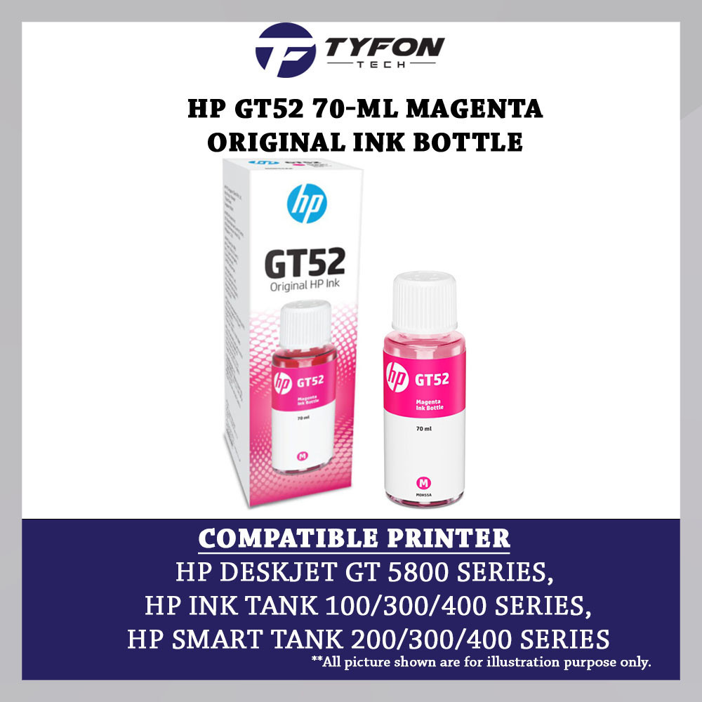 HP GT52 70-ml Magenta Original Ink Bottle M0H55AA For HP DeskJet GT ...