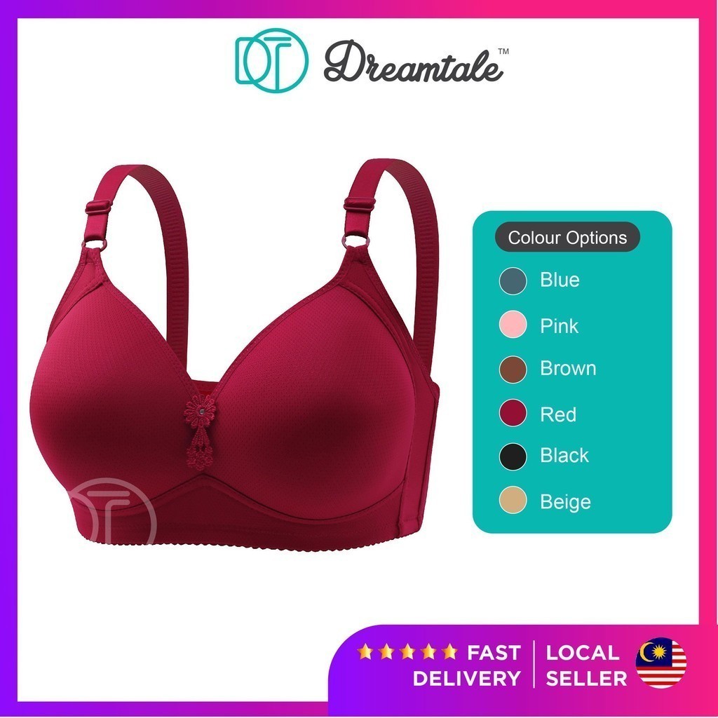 [Plus Size E Cup] Dreamtale Women Bra Wireless Push Up Bra Full Cup ...