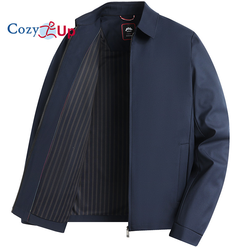Cozy Up Men's Zip-Front Business Jacket | Shopee Malaysia