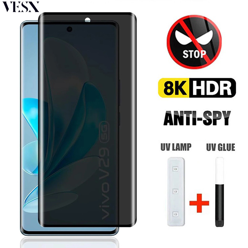 Matte Anti-Spy Privacy UV Tempered Glass Screen Protector For VIVO V50 V50E V40 V30 V30E V29 V27 ...