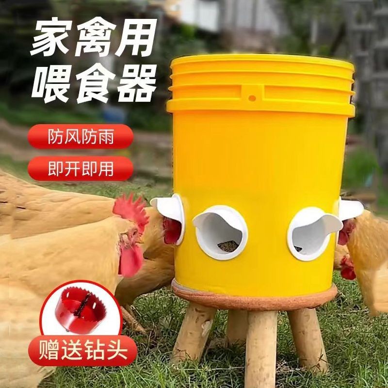 Poultry Automatic Feeder Chicken Duck Goose Feeding Tank Ludding ...