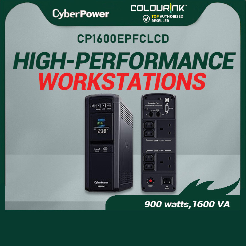CyberPower CP1600EPFCLCD 1600VA/960W Pure Sine Wave UPS AVR LCD Display ...