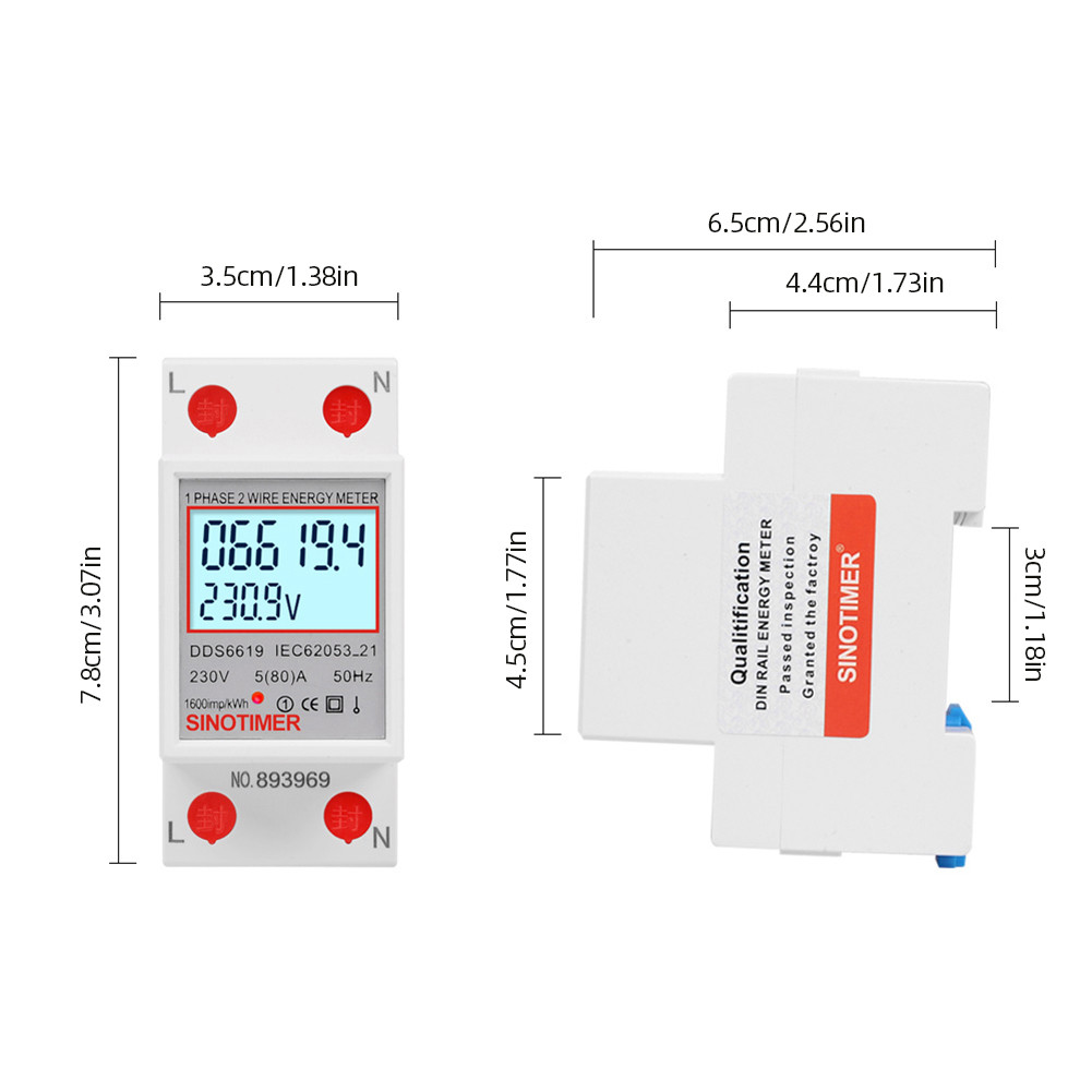 Digital Electric Energy Monitor LCD Display 220V 230V KWH Electric ...