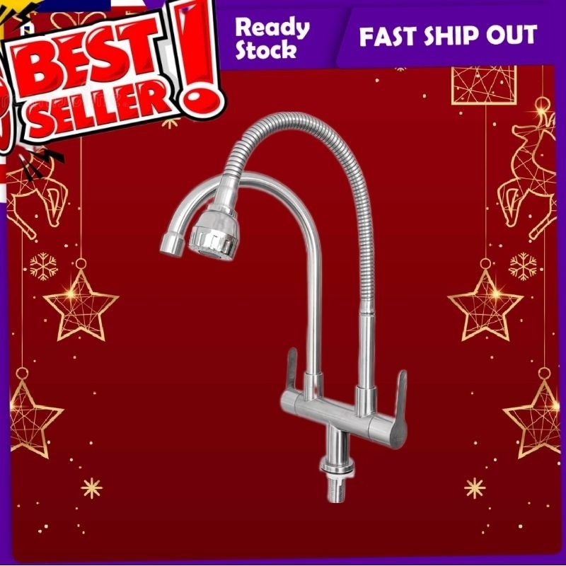 Paip Air Sinki Double, Kepala Paip Double, Dua Paip Air Sinki, Twin ...