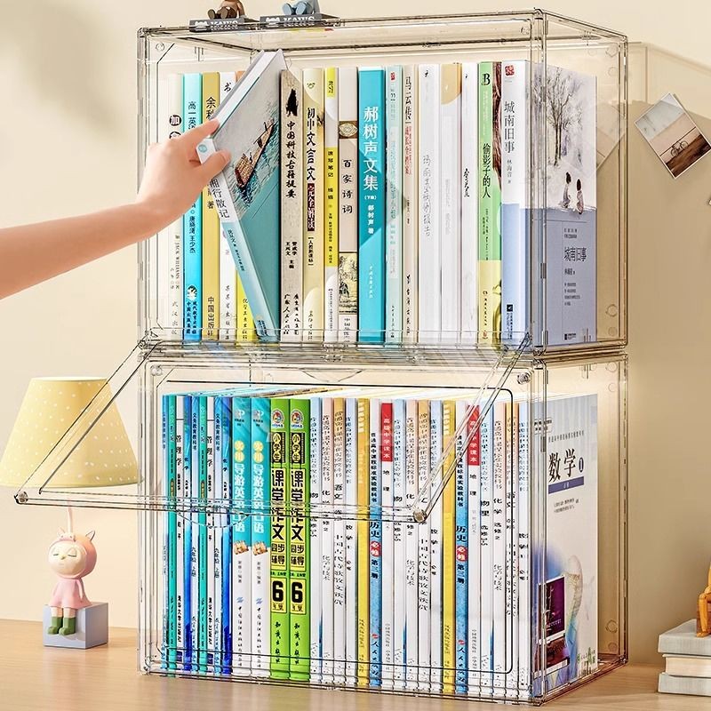 Bookcase Book Storage Box Transparent Desktop Bookshelf Book Storage ...