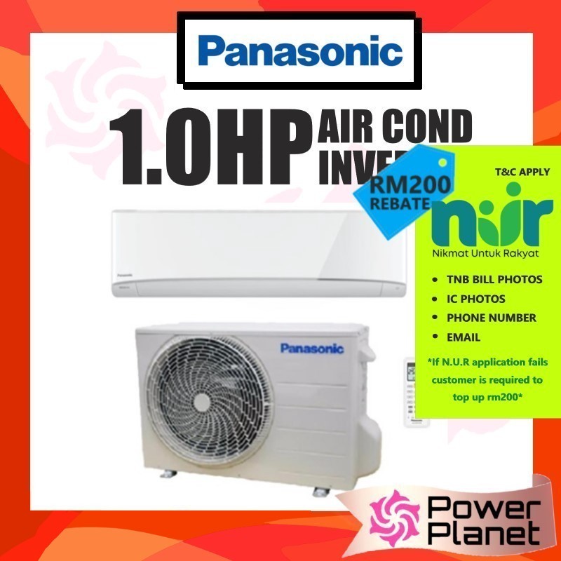 [SAVE NUR] Panasonic Air Cond 1.0HP Inverter R32 Air Conditioner CS ...