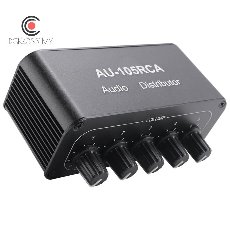 Stereo Audio Mixer 1 Input 5 Output Multi-Channel Audio Source ...
