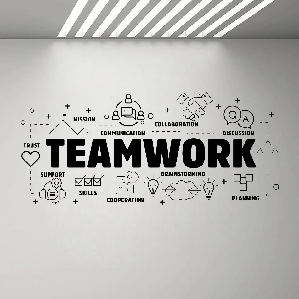 Teamwork Wall Decal Office Decal Office Enterpreneur Gift Wall Stickers ...