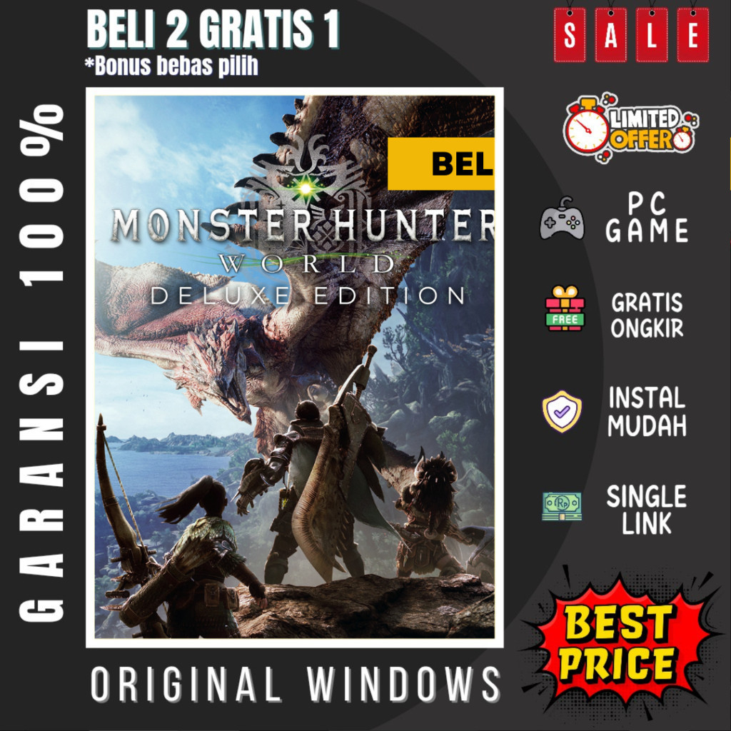 Monster HUNTER WORLD DELUXE EDITION - PC GAME - LAPTOP GAME - PC GAMES ...
