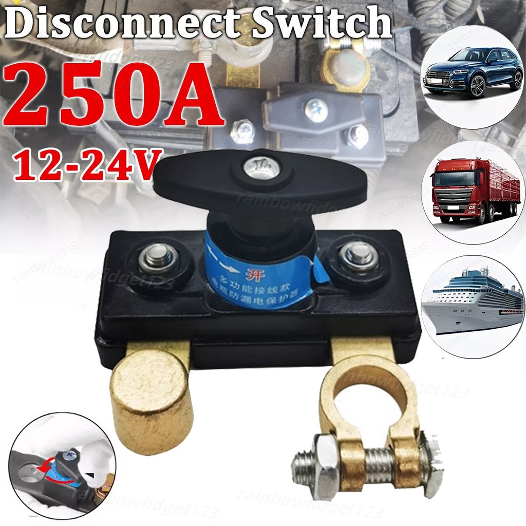 Car Battery Disconnect Isolator, Universal 12V/24V Battery Cut-off Anti-leakage Switch, Quick ...