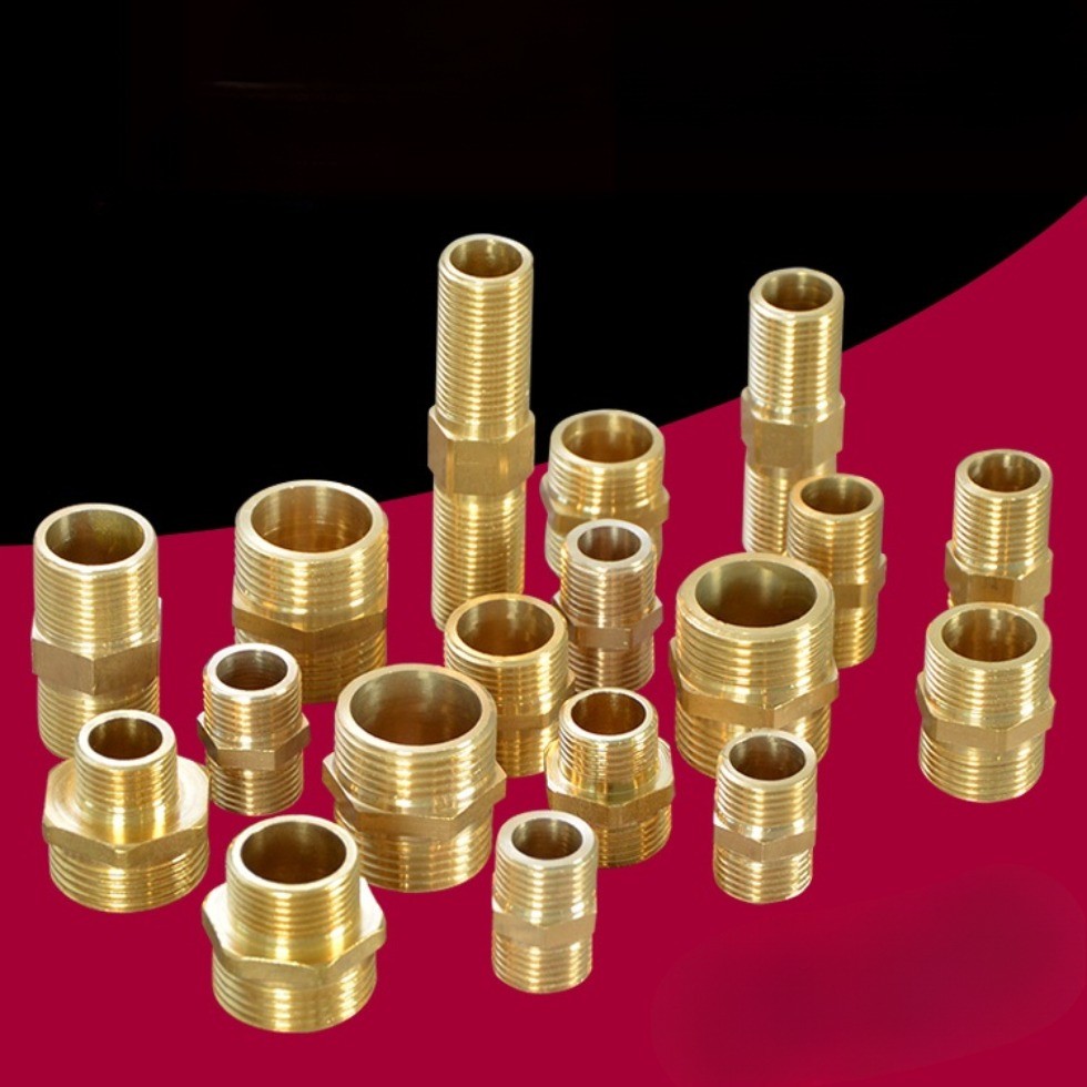 All Copper Double Outer Thread Pipe Fittings Directly Threaded 4 Points ...