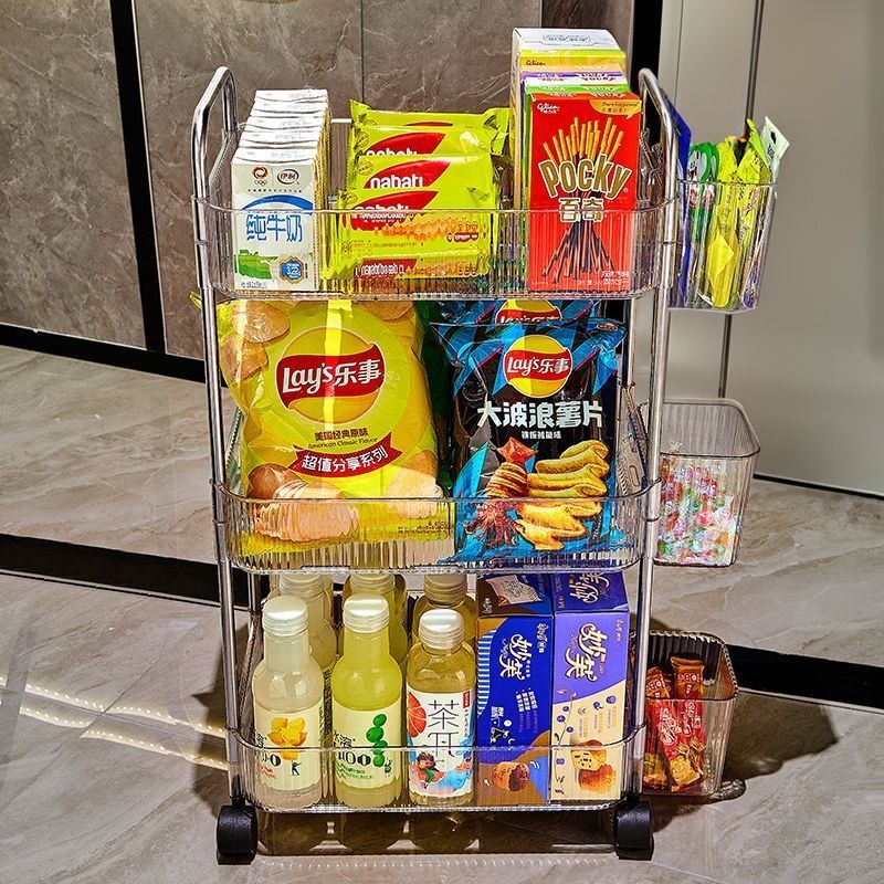 Transparent Transparent Acrylic Trolley Shelf Bedroom Floor-standing ...