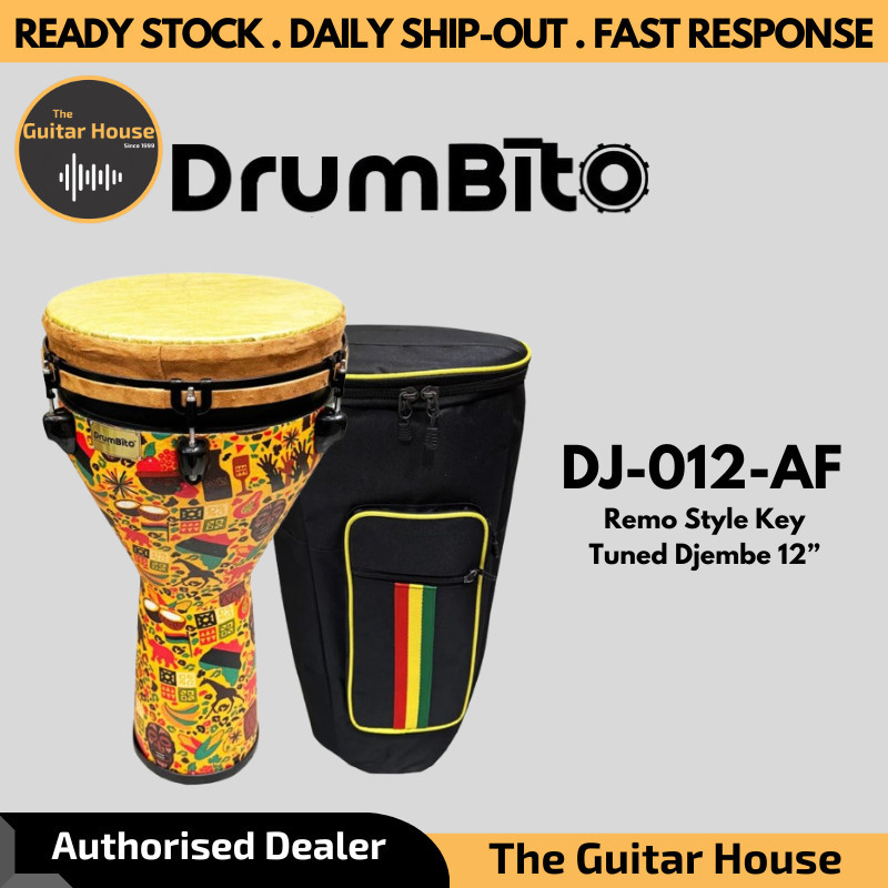 DrumBito DJ-012-AF Remo Style Key Tuned Djembe 12” with Padded Bag ...