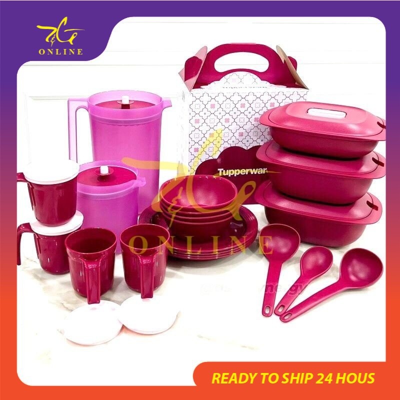 Tupperware Gourmet Server Set Servewave Hadiah Pitcher Mangkuk Viral ...