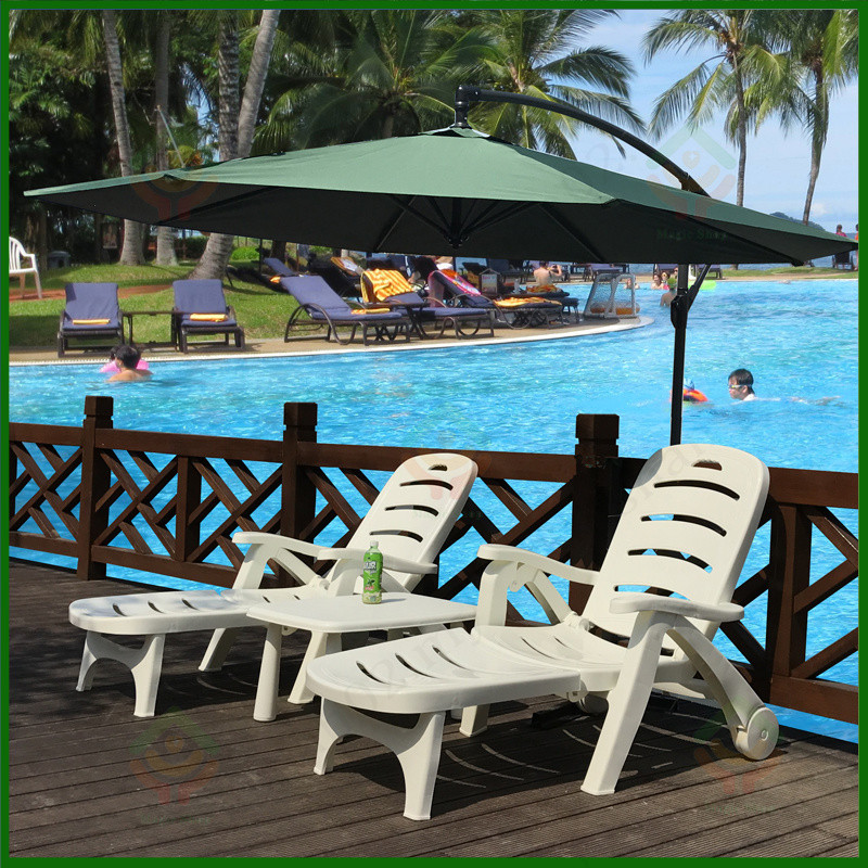 Beach lounger leisure dual-use plastic outdoor folding lazy lunch break ...