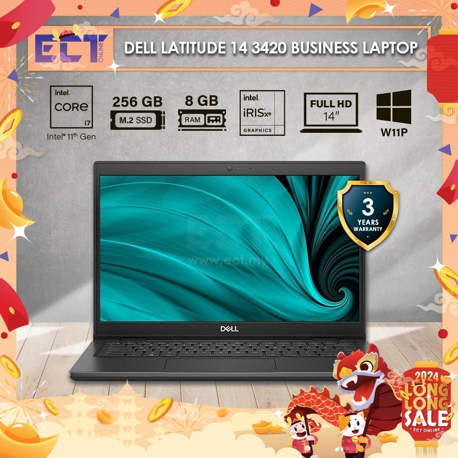 Dell Latitude 14 3420 Business Laptop (i7-1165G7 4.70Ghz,256GB SSD,8GB,14" FHD,W11P) | Shopee ...