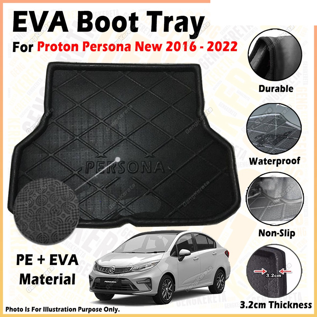 For Proton Persona 2016 - 2022 EVA Copolymer Car Boot Tray Luggage ...