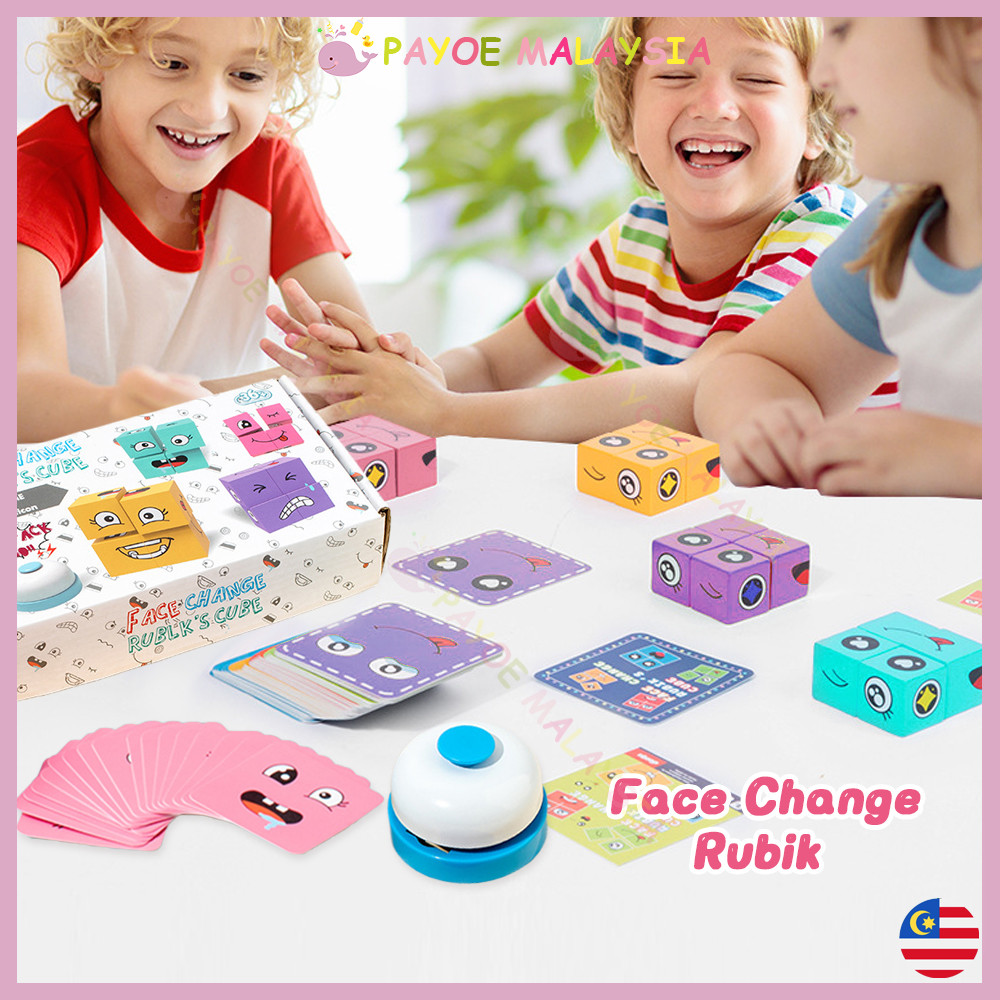 Payoe Face Change Rubik Cube Emoji Magic Change Building Block Rubik ...