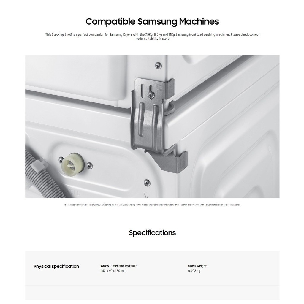 Samsung Stacking Kit SKK-DF / SKK-UR Laundry Stacking Kit For Samsung ...