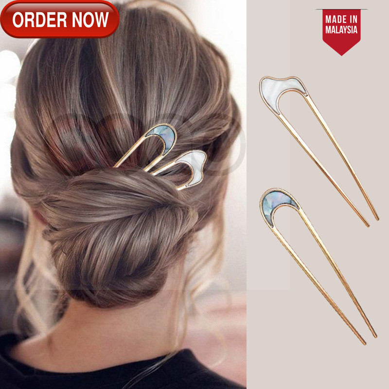 GG Japanese Style Metal Alloy U Shape Hair Clips For Girl Women Vintage ...