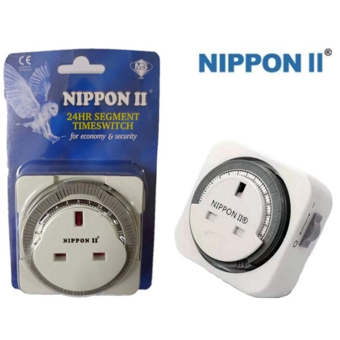 [SIRIM] Timer Switch Plug Mechanical Analog NIPPON II 13A 24Hours Plug In Segment TimeSwitch ...
