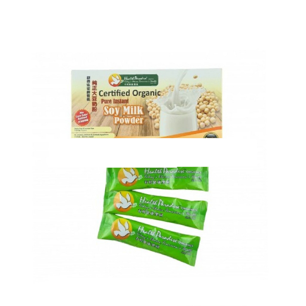 HEALTH PARADISE ORGANIC SOY MILK POWDER (NO SUGAR) 450GM (18 SACHETS X ...