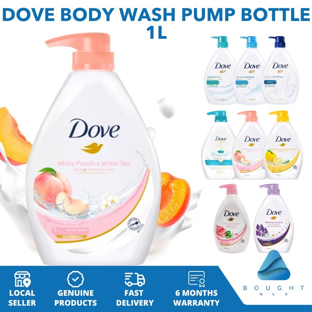 Dove Body Wash Pump Bottle 1L Nourishing Gentle Hydrating Convenient ...