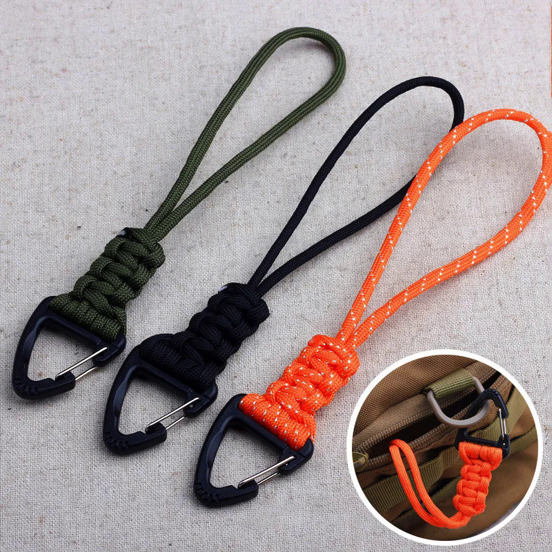 20cm Paracord Keychain Military Braided Nylon Lanyard Metal Triangle ...