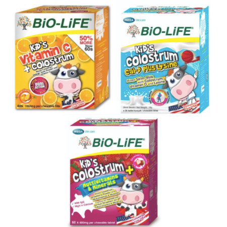Bio-Life Kids Vitamin C /Cal-D Plus Lysine /Multivitamin & mineral 30's ...
