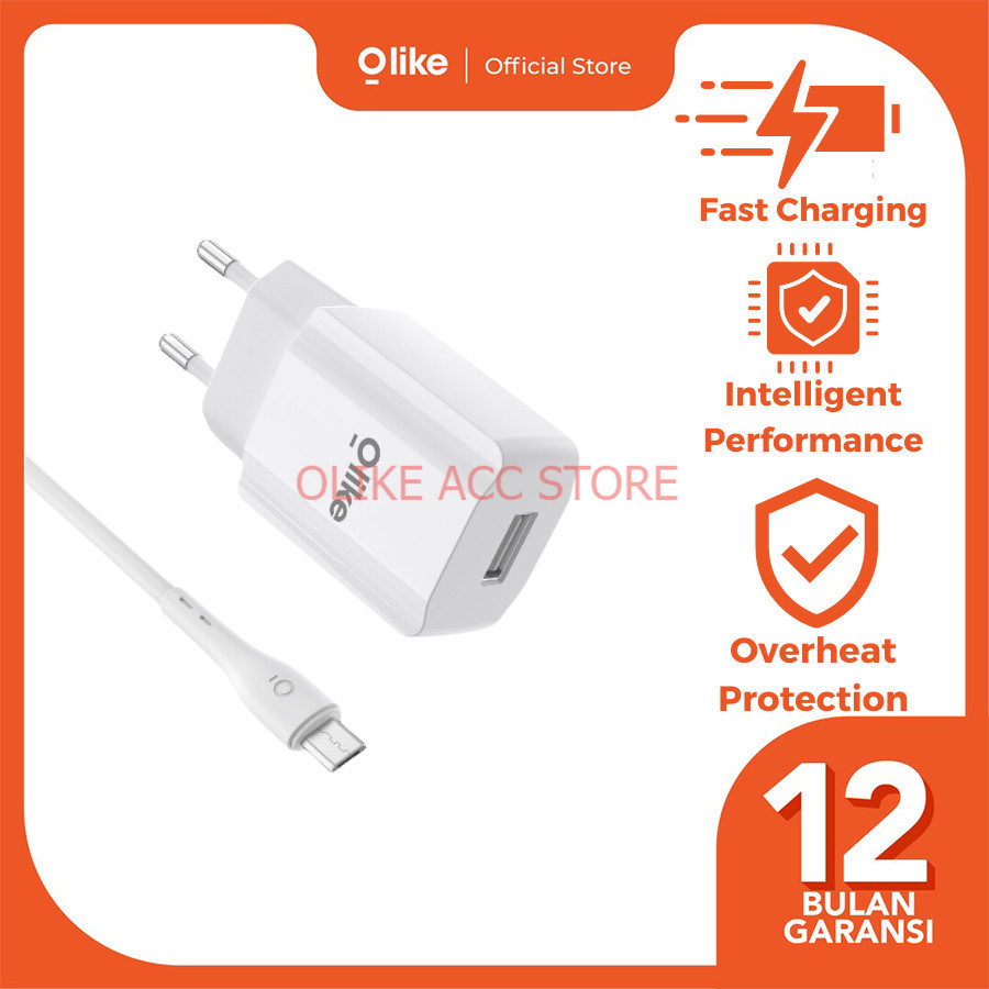 Olike C107 Power Adapter Fast Charging 2.4A Include Data Cable Micro ...