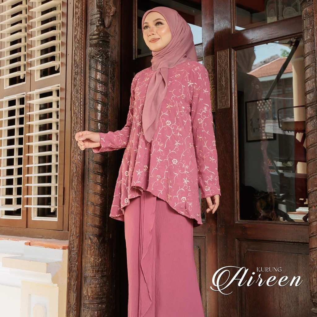 TUNIKMY Baju Kurung Aireen Mom | set Baju Raya viral sedondon | cutting peplum | Shopee Malaysia